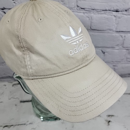 Adidas Hat Khaki Embroidered Trefoil Logo OSFA Strapback Ball Cap Some ...