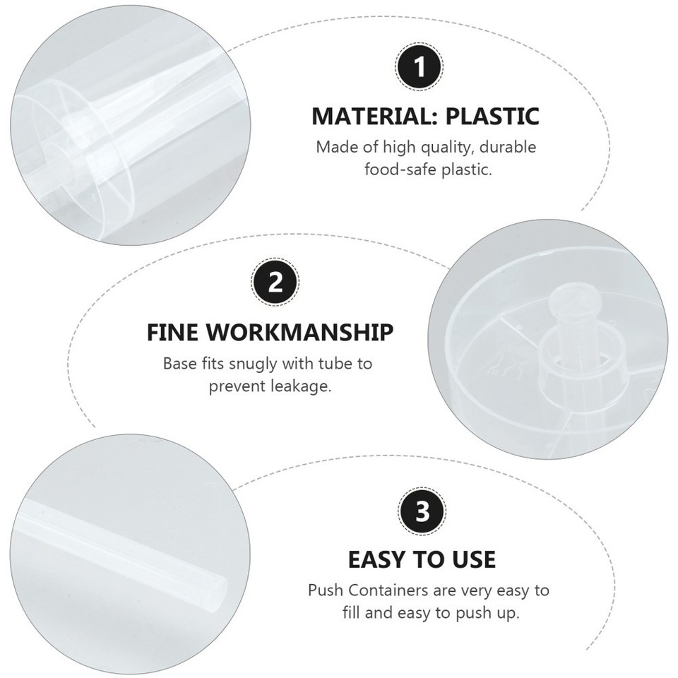 20pcs Pushable Cake Holders Diy Push Cake Mold Cylinder Shaped Cake ...