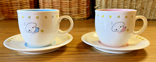 Buru Buru Dog Tea Cups & Saucers San-X JAPAN Yappari Kyoumo Furueteru ...