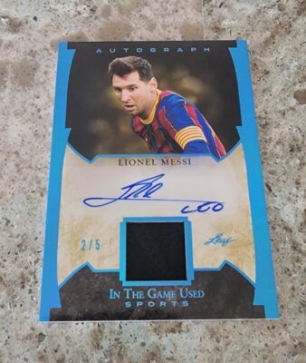 Lionel Messi Autographed + Match worn Patch Leaf card | eBay