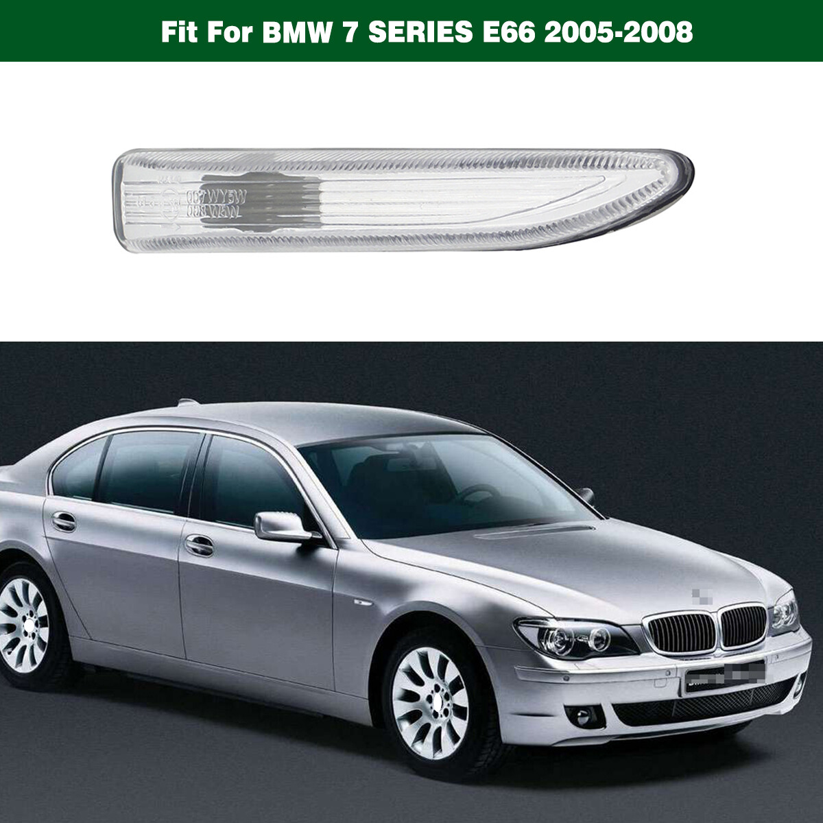 Right White Fender Side Marker Light 63137164758 for BMW 7SERIES E66 ...