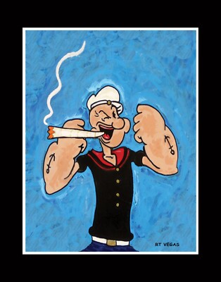 SMOKIN' POPEYE limited EDITION print RT VEGAS signed original marijuana ...