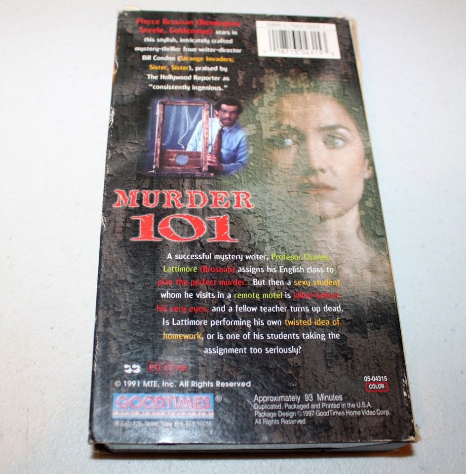 Murder 101 (VHS, 1991) Pierce Brosnan, Dey Young, Antoni Corone, Murder Mystery 18713043153 | eBay
