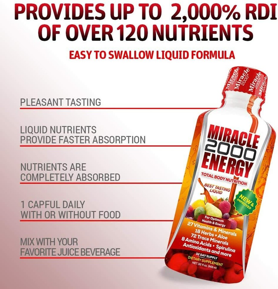 Century Systems Miracle 2000 Energy Total Body Liquid Nutrition 32 Ounces New 53326020009| eBay