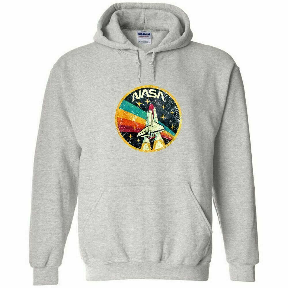 NASA Vintage Logo Hoodie Sweatshirt Space Shuttle UFO Mars Astronaut ...