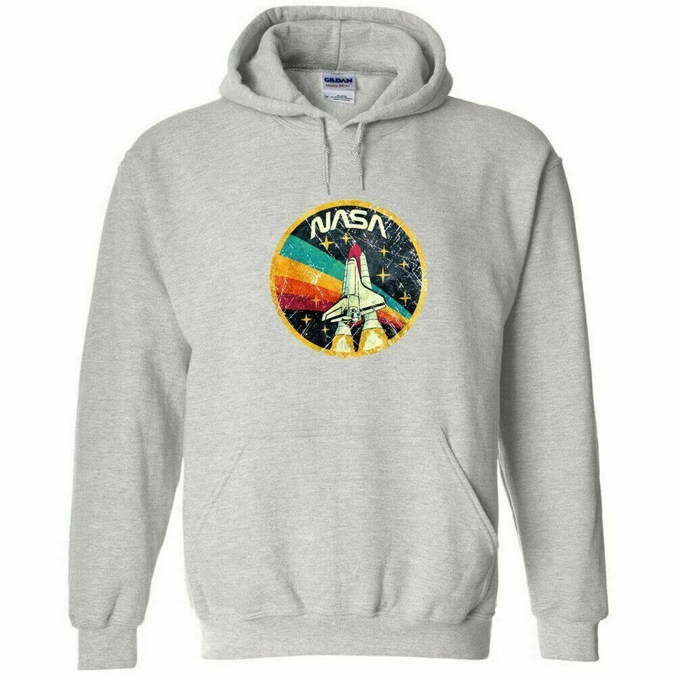 NASA Vintage Logo Hoodie Sweatshirt Space Shuttle UFO Mars Astronaut ...