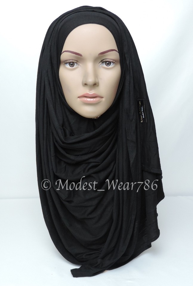 Premium Cotton Jersey Maxi Hijab Scarf Shawl Wrap Islam Muslim 180X80cm ...