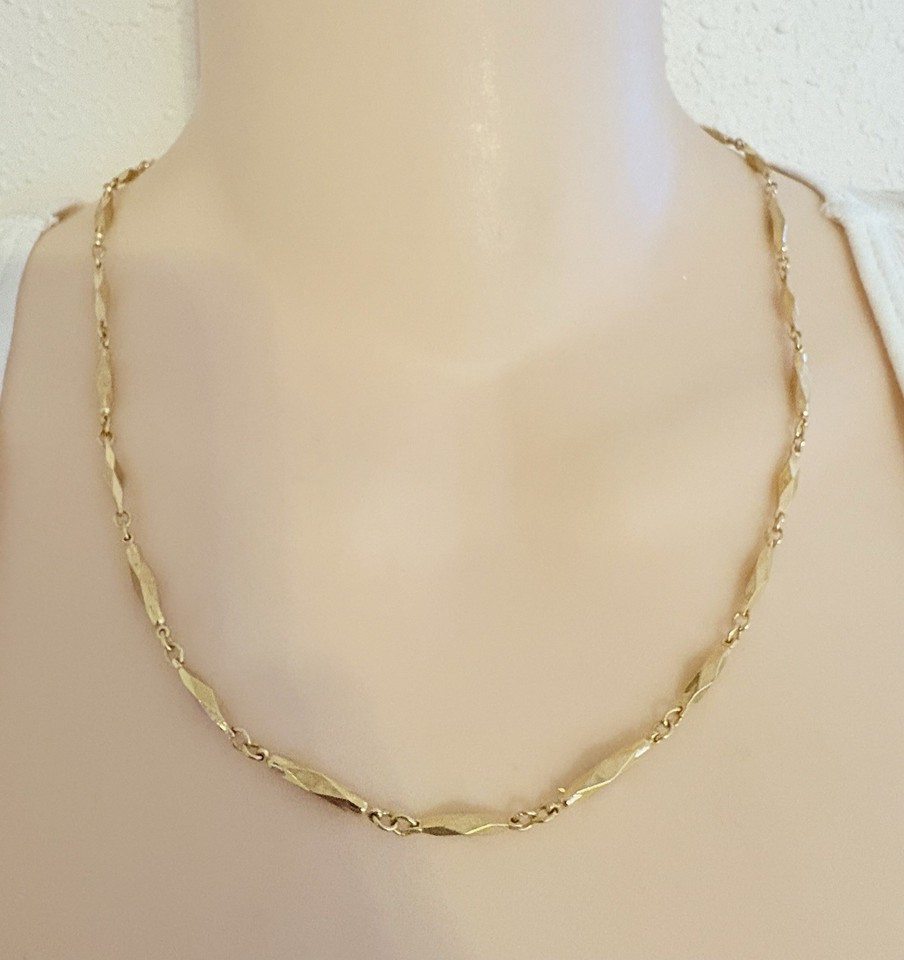 NIKKEN Diamond Cut Gold Tone Therapy Magnetic Abstract 19.75" Chain ...