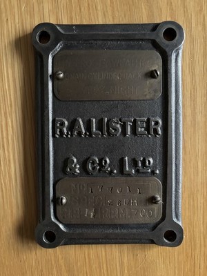 Lister D Stationary Engine Spec Data Cover Plate | eBay UK