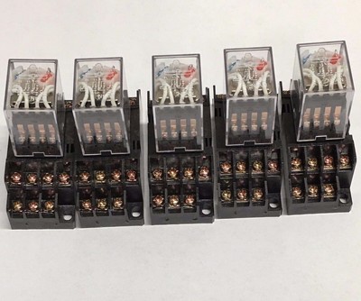 Relay MY4N-J MY4N MY4 220V 240V 220VAC COIL 5pcs and Socket PYF14A 5pcs ...
