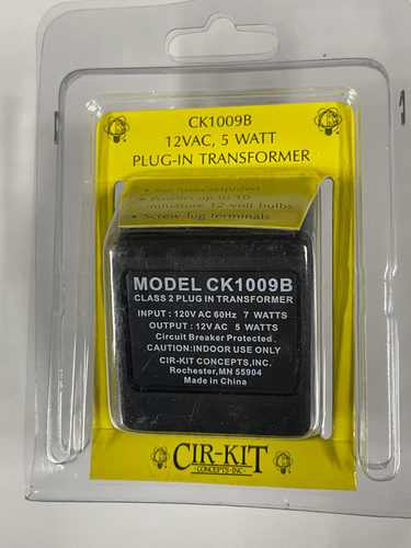 12V AC Plug In Transformer CIR KIT New for miniatures dollhouse CK1009B ...