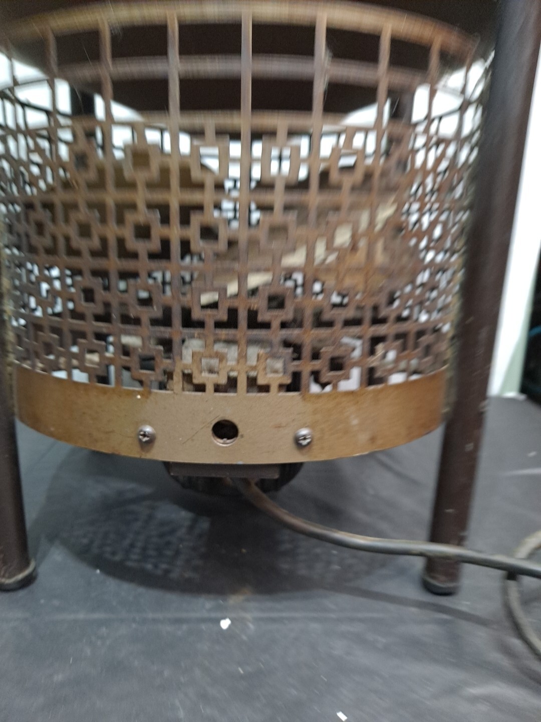 Vintage Metal Mid Century Hassock Footstool Fan Redmond 6102 16.5" X 13 ...