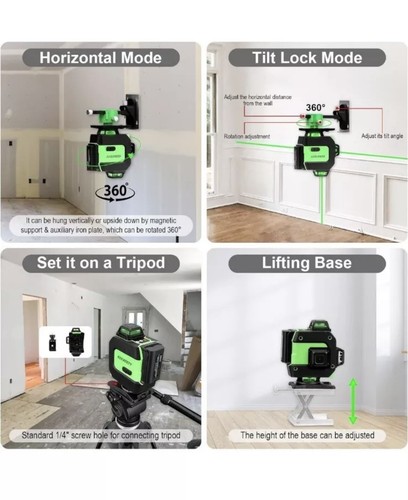 KERATETY Laser Level 4x360° Self-Leveling Laser Level Tool, Switchable ...