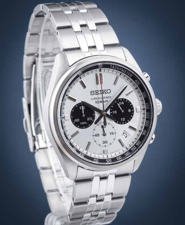 Seiko SSB425P1 Chronograph 41mm Silver Dial Panda Conceptual Quartz Men ...