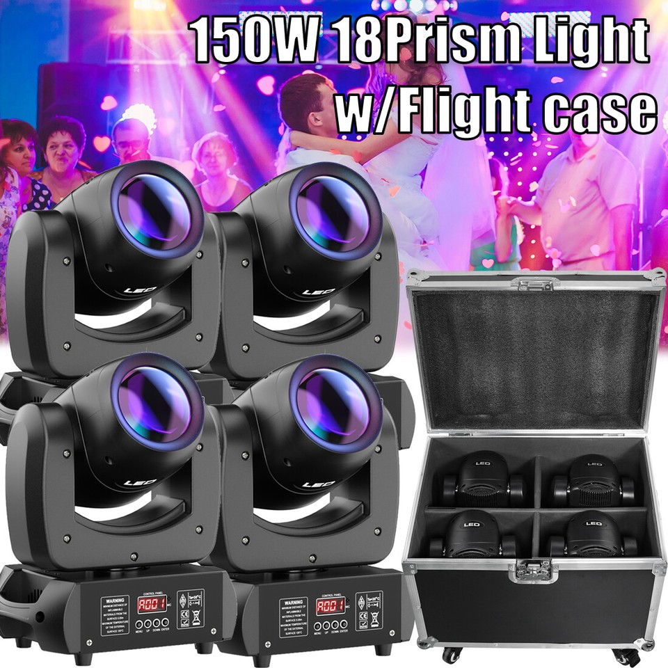 2/4X 150W LED Moving Head Light with Rotating 18-Facet Prism Gobos w ...