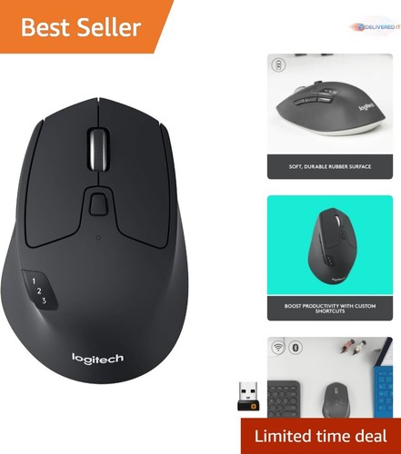 Lightweight M720 Triathlon Wireless Mouse - Connect Up to 3 Devices ...