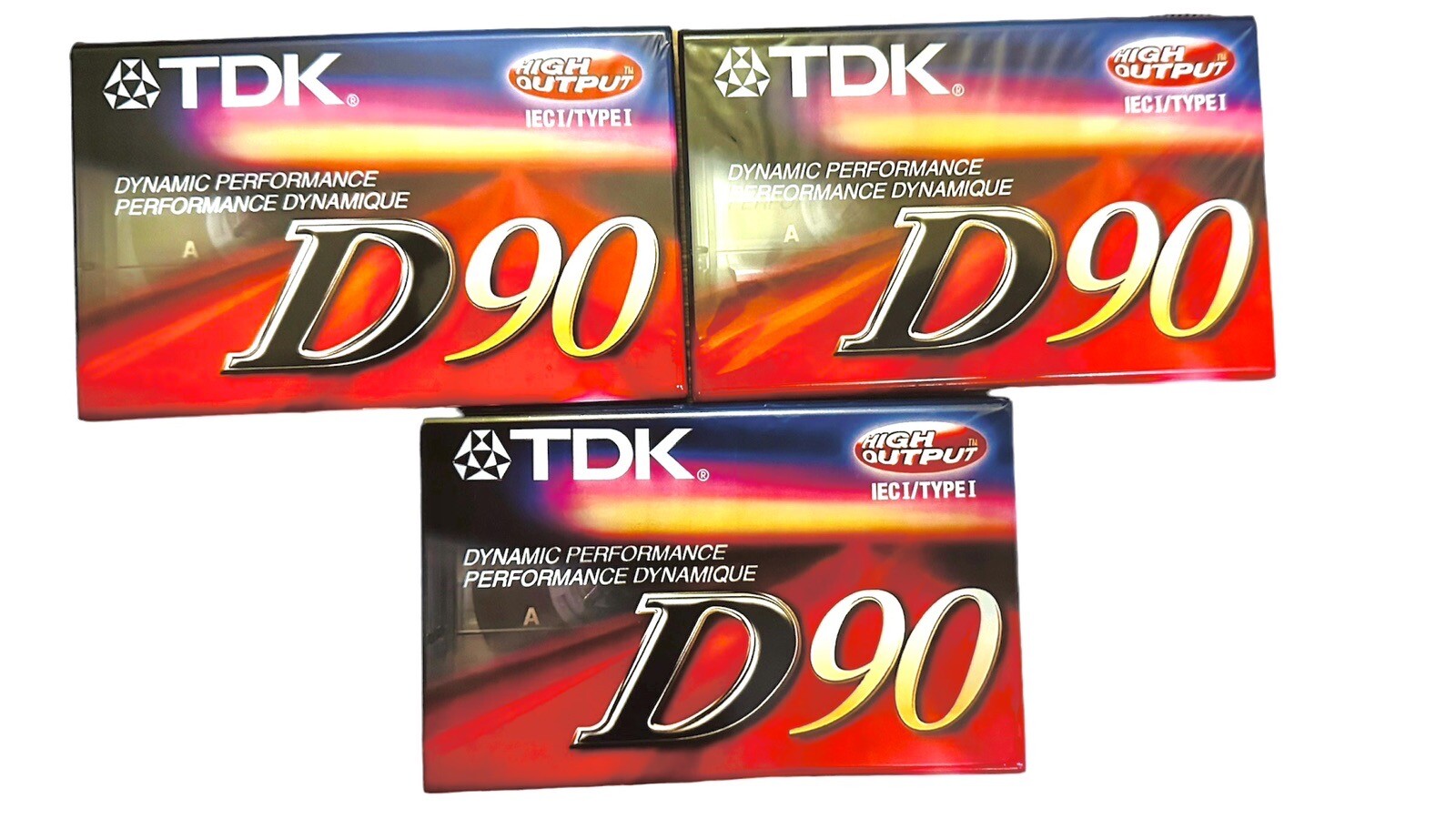 Lot of 3 - TDK D90 Blank Audio Cassette Tapes High Output IECI/TYPE I ...