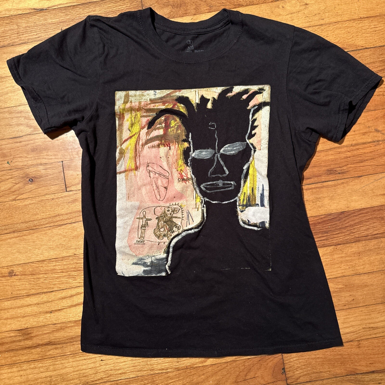 Jean-Michel Basquiat Scapula Black Small Art T-shirt - Gem