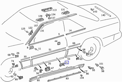 Mercedes W124 Door Body Trim Panel Clip Clamp Bracket A0019885681 New ...