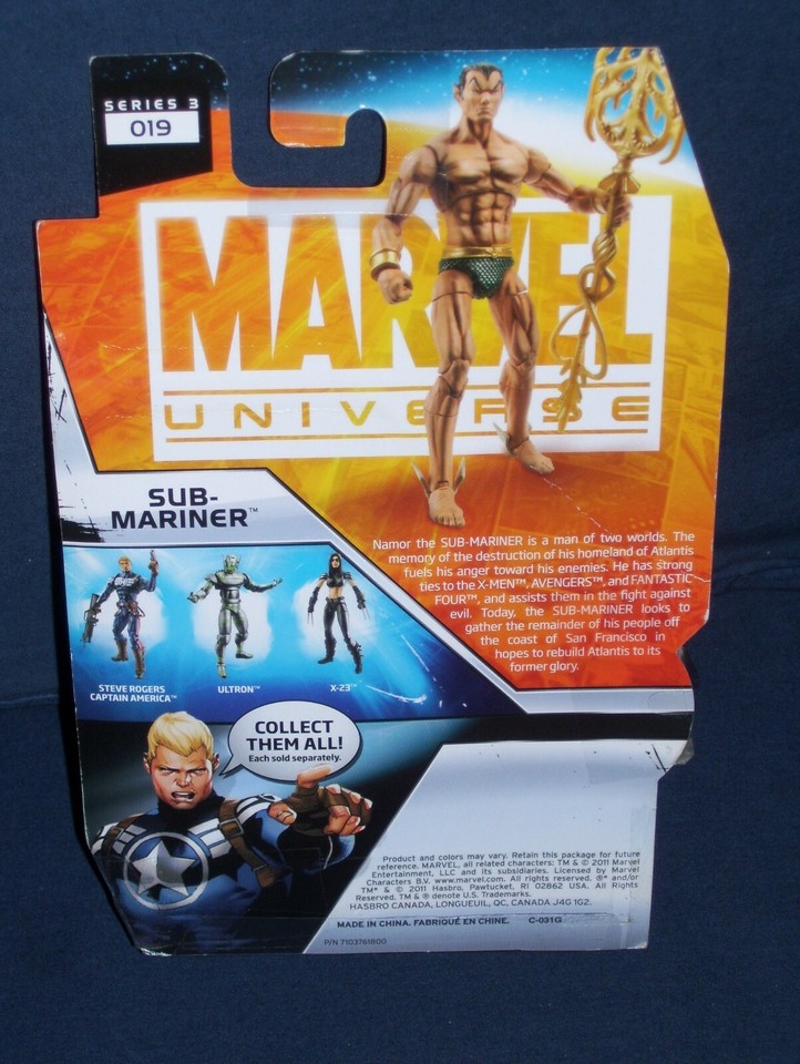 Marvel Universe Sub-Mariner 3 3/4 Action Figure #19 Series 3 Imperius ...