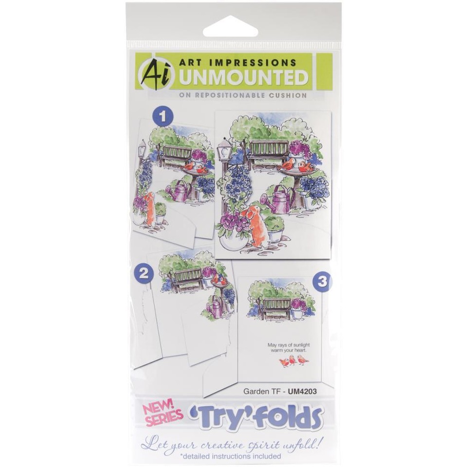 Art Impressions Watercolor Stamp Set Flowers Foliage, Trees, Birdhouse ...