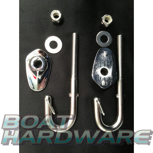 2 x Transom mount Stainless steel Boat Ski Hooks for Ski Rope for sale ...