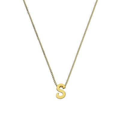 Tiny 9ct Gold Alphabet Letter S Necklace 16 - 20 Inches Name Initial | eBay