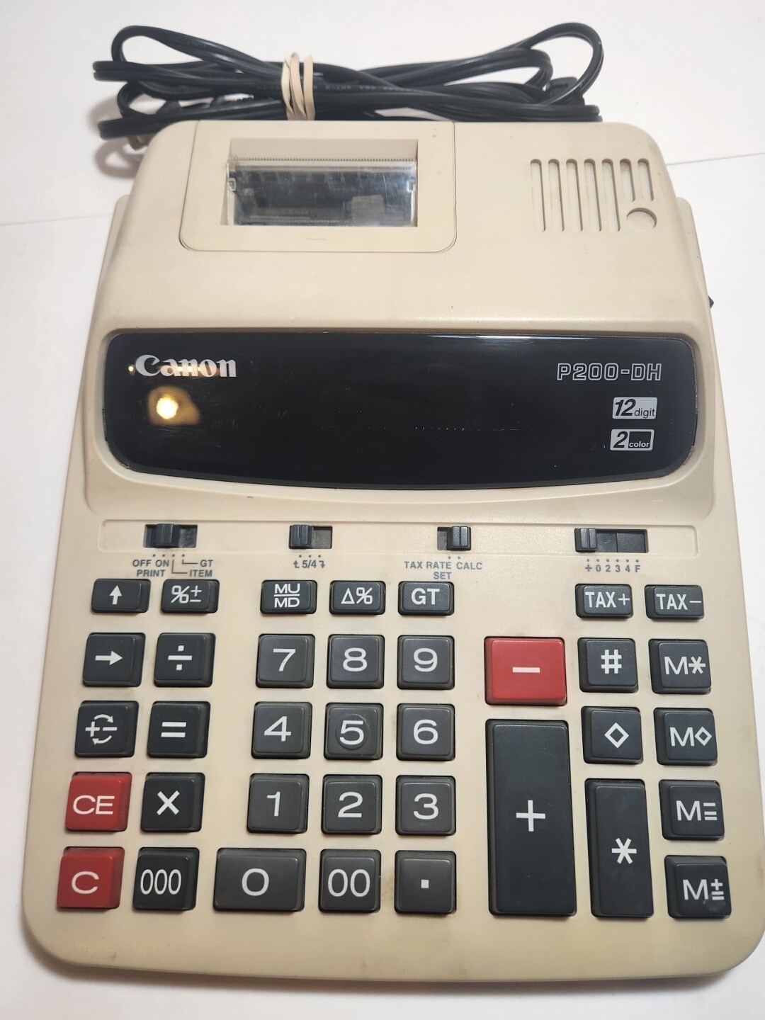 Canon P200-dh II 2 Color 12 DIGIT Adding Machine Accounting Calculator ...