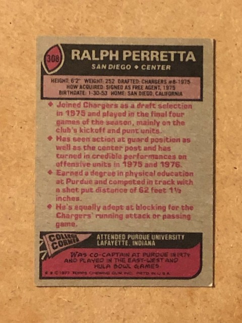 1977 Topps - #308 Ralph Perretta (RC) for sale online | eBay
