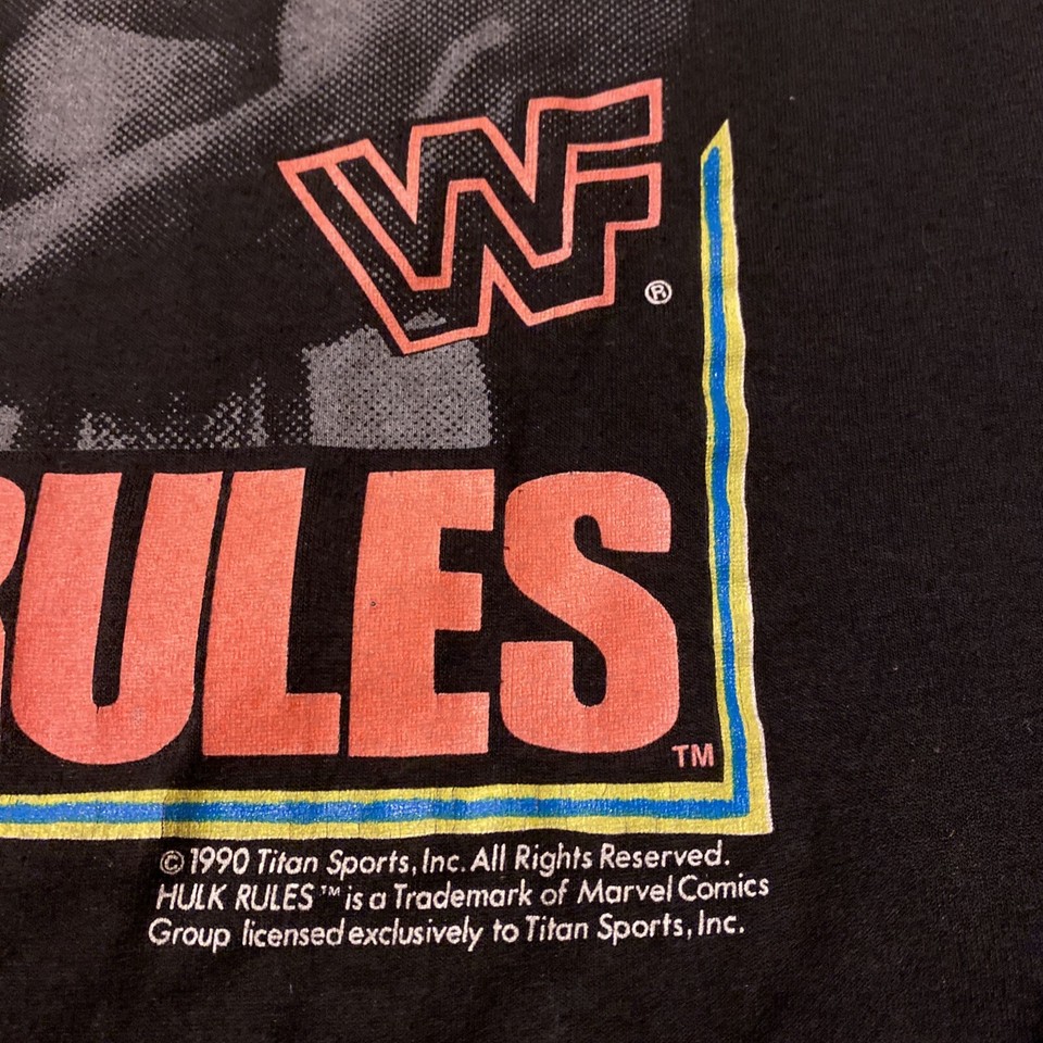 Vintage Hulk Hogan WWF Wrestling Titan Sport 1990 Hulk Rules Tank Top ...