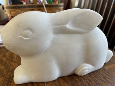 marble bunny statue /4.5x7/white | eBay