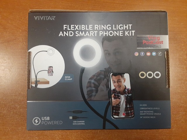 Vivitar 2 in 1 Flexible Ring LED Light & Smartphone Kit Vlog/podcast ...