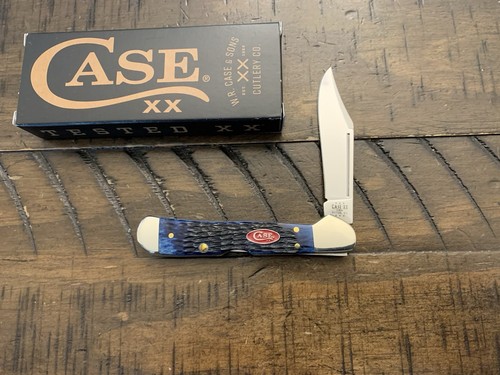CASE XX MINI COPPERLOCK KNIFE 61749L NAVY BLUE BONE HANDLES w/BOX ...