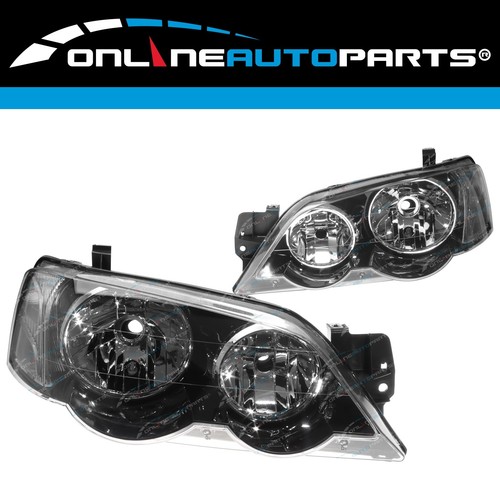 Black Pair LH+RH Head Lamps for Ford Falcon BA BF 2003-08 XR6 XR8 FPV ...