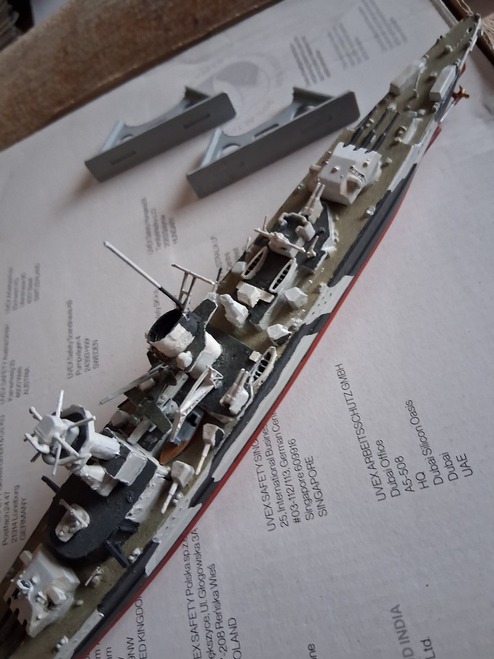 1/600 Scale Airfix Model Pocket Battleship LUTZOW.Built And Painted For ...