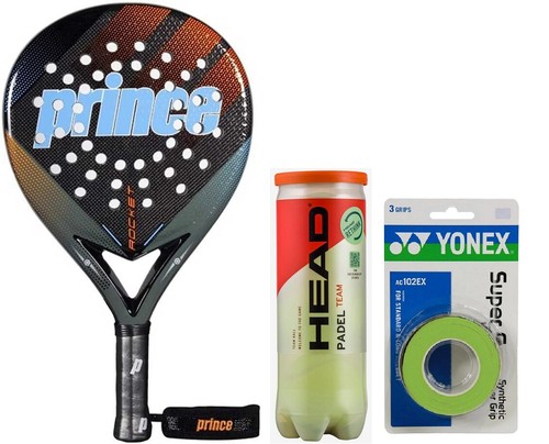 Prince Rocket Unisex Padel Racket Shovel With Super Grap Overgrip and ...