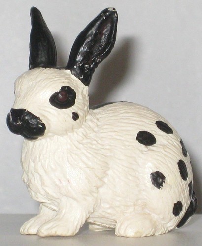 Schleich White & Black Bunny Rabbit Toy Germany 13121 Animal Figure ...