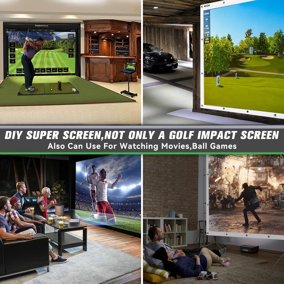 Indoor Golf Training Simulator Projector Screen Impact Practice Display ...