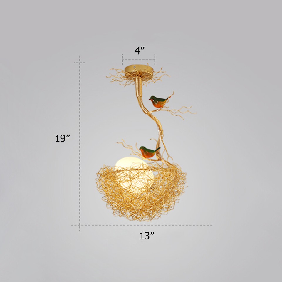 Woven Nest Chandelier Contemporary Pendant Light Bird Decor Lighting ...