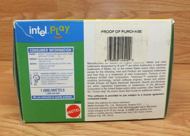 Genuine Mattel Intel Play Me2cam Computer Video Camera Read for sale ...