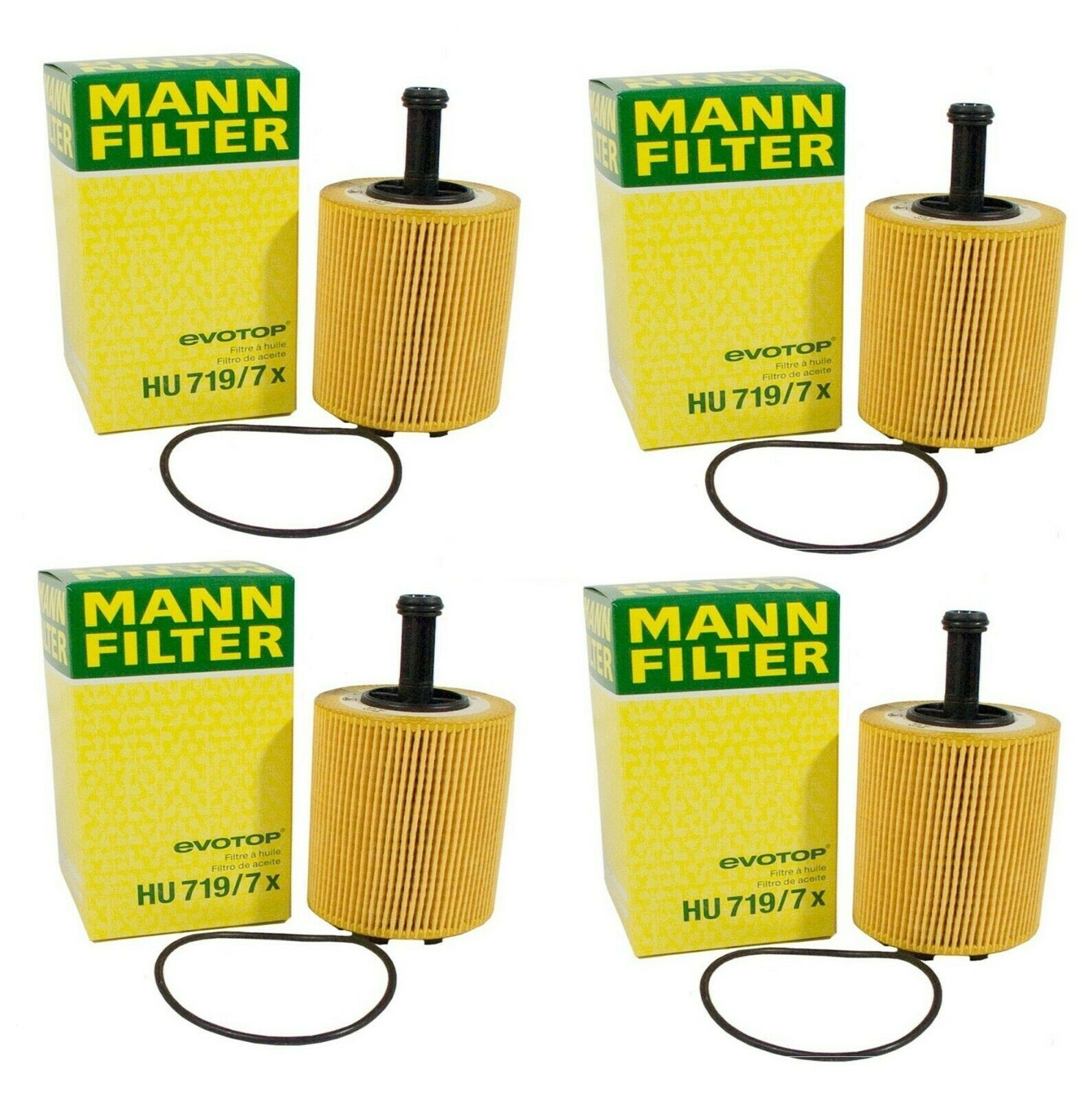 New Set of 4 Engine Oil Filters Mann for Audi A3 TT Quattro VW Beetle ...