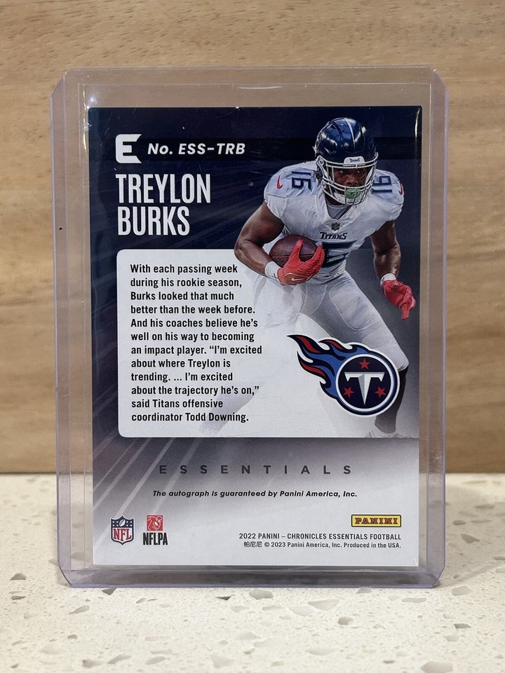 2022 Panini Chronicles Essentials Treylon Burks RC Auto #ESSTRB 189/199 ...