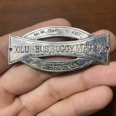 Old Columbus buggy tag emblem Union City Tenn Carriage | eBay