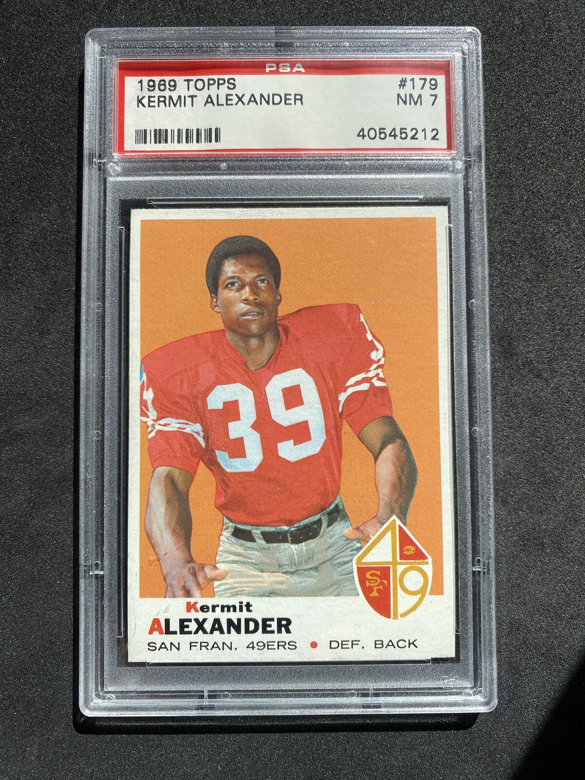1969 Kermit Alexander Topps PSA 7 Near Mint #179 SF Forty Niners 49ers ...