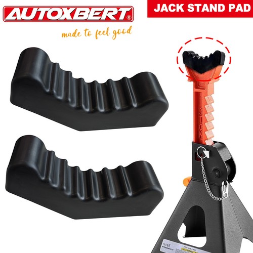 2x 6Ton Axle Jack Stand Pad Adapter Universal Slotted Frame Rail Rubber ...
