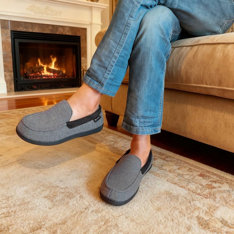 EverFoams Men's Comfort Memory Foam Moccasin Slippers Size 8. | eBay UK