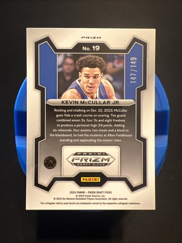 2024 Panini Prizm Draft Picks Blue Seismic Prizm #19 Kevin McCullar Jr ...