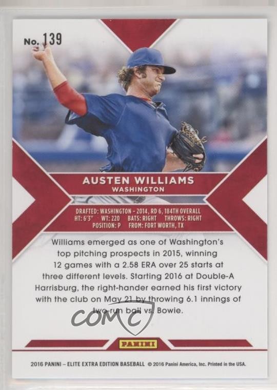 2016 Panini Elite Extra Edition Aspirations Tie-Dye /25 Austen Williams #139 | eBay