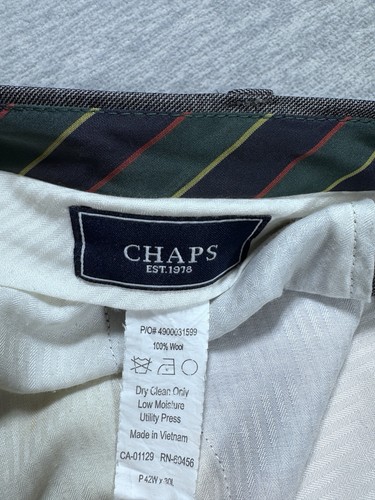 Chaps 2PC Suit Mens 48R Gray 100% Wool Blazer & Pants 41x26 | eBay