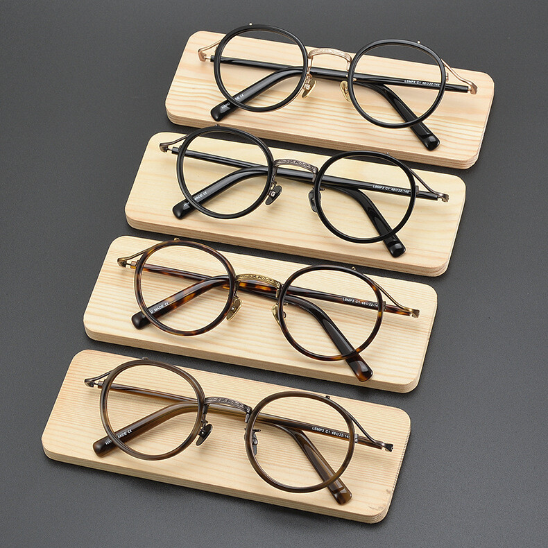 Japanese Round Eyeglass Frames Retro Hand Made Glasses Acetate+titanium ...